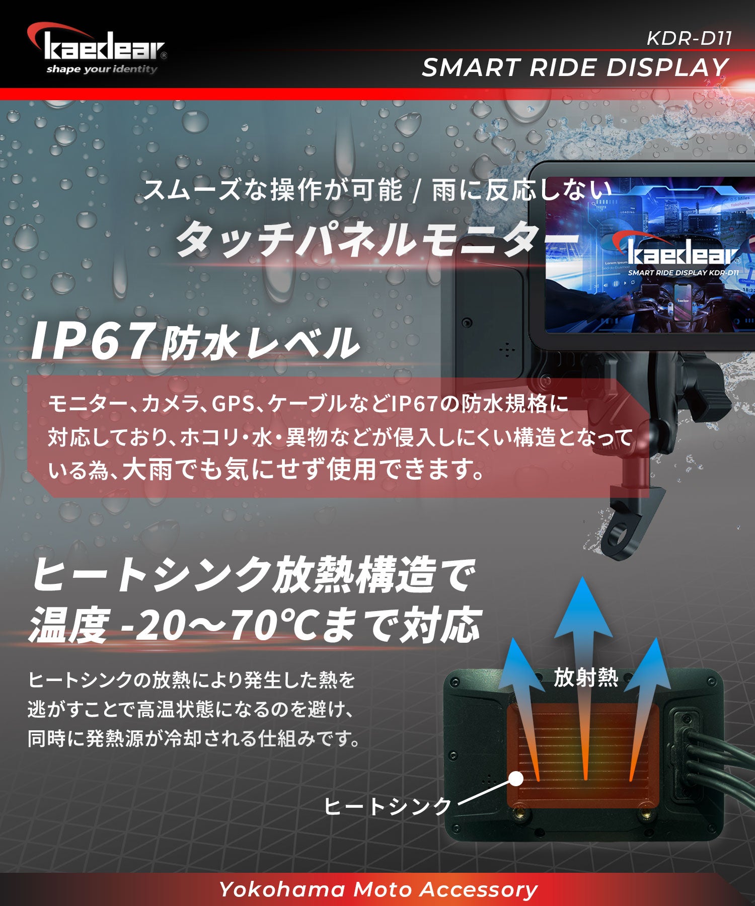 スマートライドディスプレイ KDR-D11 – 株式会社Kaedear【カエディア公式】Yokohama Moto Accessory